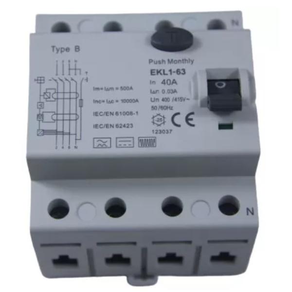 Quality Electromagnetic IP20 Type B Rcd Breaker For EV Charger 4P 415V for sale