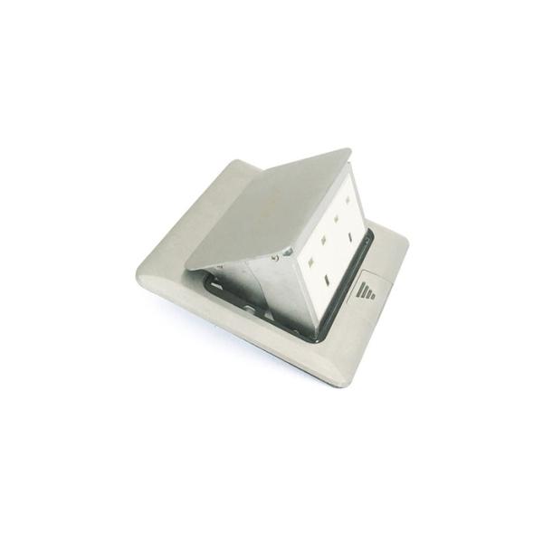 Quality Silver Color Pop Up Floor Mounted Outlet Box With 2 Ways British Socket for sale