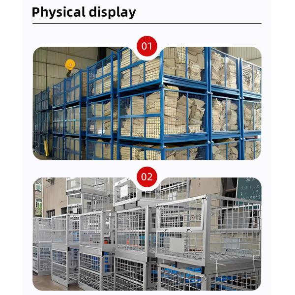 Quality 1000L/H Wire Mesh Steel Storage Cage Galvanized Stackable Pallet Cages for sale
