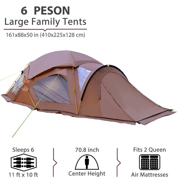 Quality Double Layer Breathable 190T Polyester Pop Up Camping Tent for sale