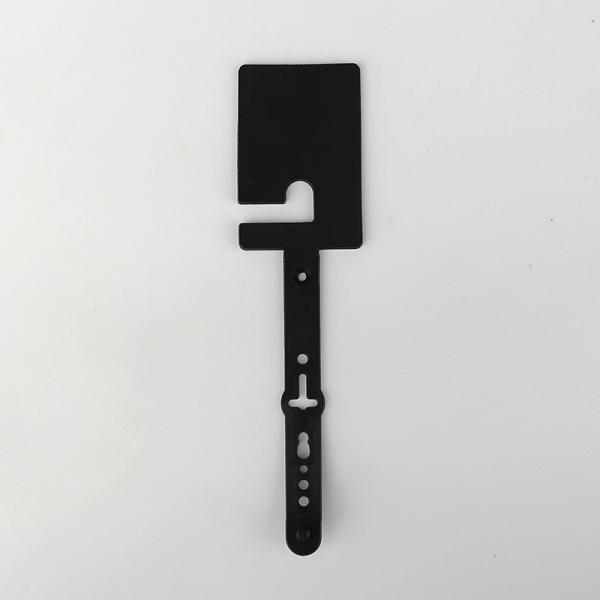 Quality Foil Stamping Black Plastic Belt Hangers With Flexible Tail for sale