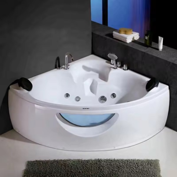 Quality Luxury Acrylic Freestanding Bathtub with Corner Design and Massage Function for Spa Experience for sale