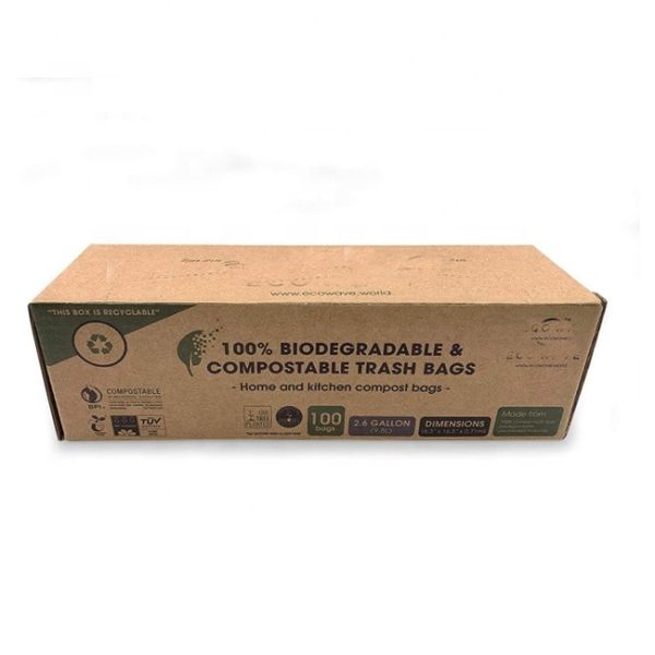 Quality Custom Compostable 100% Biodegradable Plastic Trash Bags Liners Eco Friendly for sale