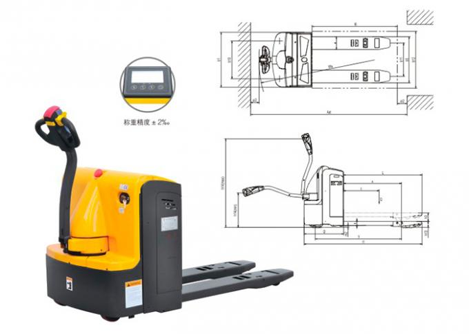 Super Light Walkie Type Electric Pallet Truck 1800kg With Side Way Battery