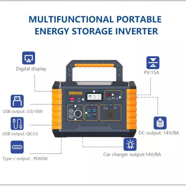 Quality 50Hz/60Hz Portable Solar Power Station Generator 500W Durable for sale