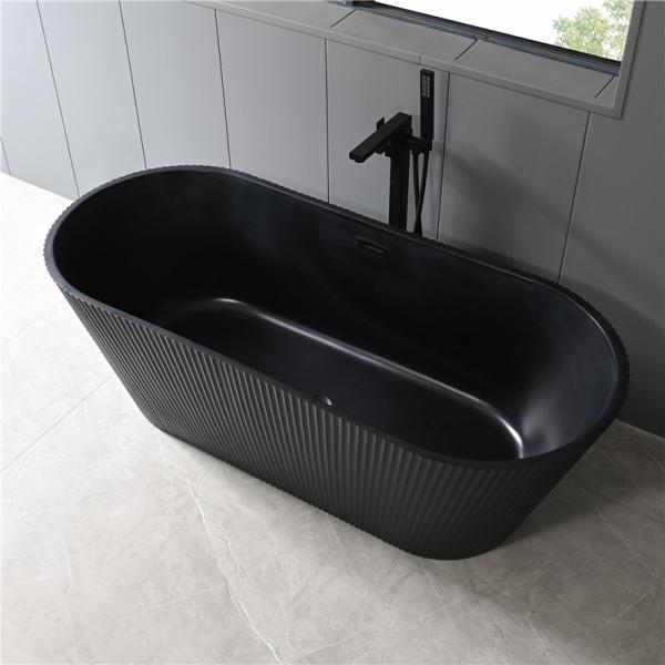 Quality Modern Black Acrylic Drop In Bathtubs Embedded Soaking With Overflow 60 X 42 for sale