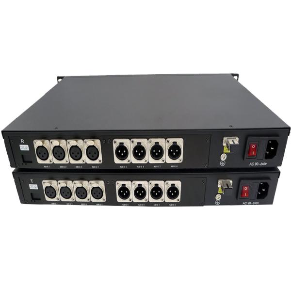 Quality 4 Ch 2 Way Balanced Audio To Fiber Optic Converter Radio And Broadcasting Balanced Audio Over Fiber To XLR Audio Fiber for sale