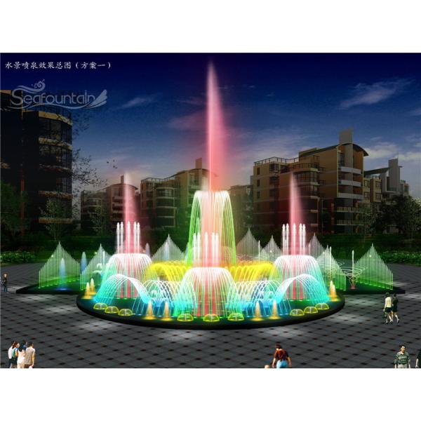 Quality Stainless Circle Water Fountain High Spray Signal Control for sale