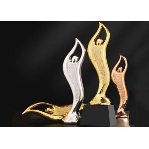 Quality Epoxy Resin Trophies And Awards Gold / Silver / Copper Plated Type Optional for sale