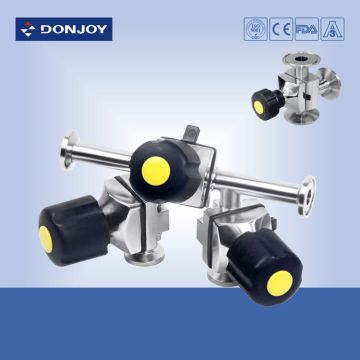 Quality 316L Mini Type 3 way Sanitary Diaphragm Valve L type with tri clamp End for sale