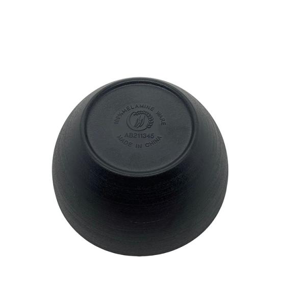 Quality Restaurant Melamine Rice Bowl Round Matte Black Bowl Dinnerware for sale