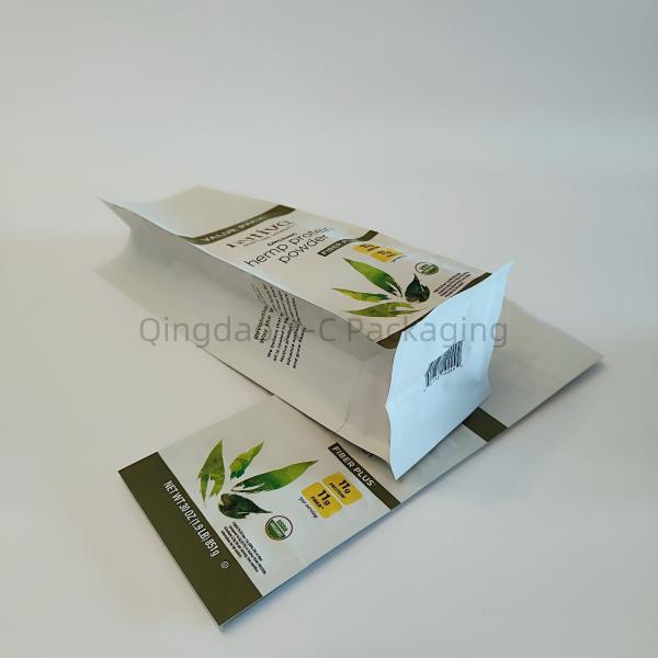 Quality Customized 8 Side Seal Stand Up Pouch With Tin Tie Flat Bottom For Protein for sale