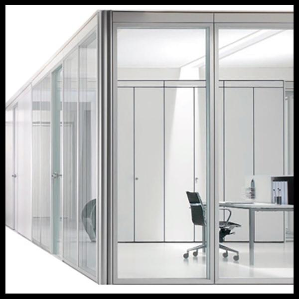 Quality Demountable Clear Glazed Glass Partition Wall For Office 12mm for sale