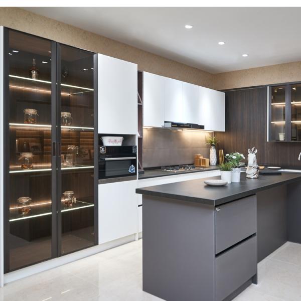 Quality Artificial Stone Modular Modern Lacquer Kitchen Cabinets for sale