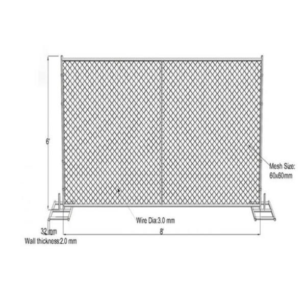 Quality 60x60mm Holes 3.0mm Wire Chain Link Mesh Fence Temporary For Australia Market for sale