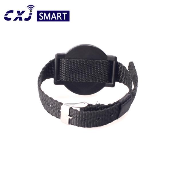 Quality Contactless Fabric RFID NFC Bracelet Silicone Woven 1k Chips for sale