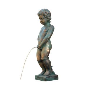 Quality 1500mm Height Decorative Metal Sculpture Bronze Boy Peeing Famous Water Fountain Statue for sale