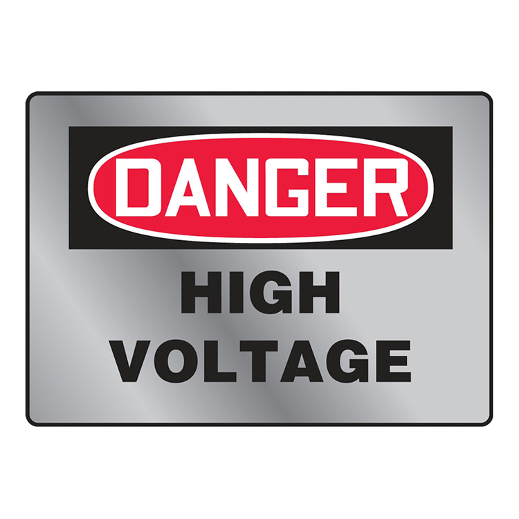 Warning Photoluminescent Signage Laser Engraved Stainless Steel Plaques ...