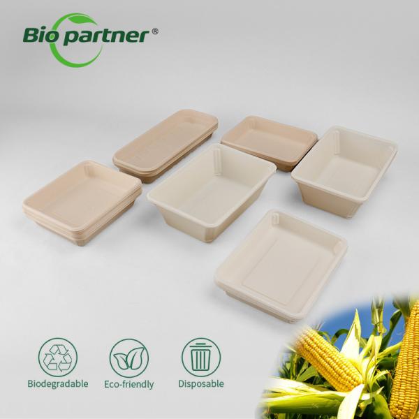 Quality Eco-Friendly Customized Size Cornstarch Disposable Plate Tableware for Lunch for sale