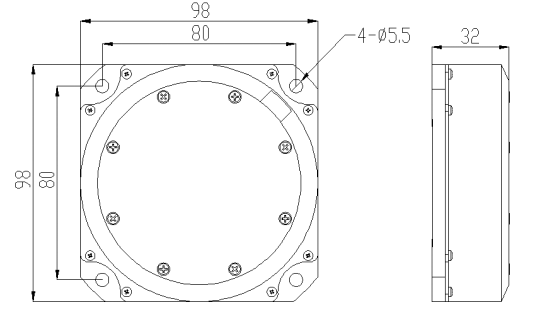 High Precision Single Axis Gyroscope Fast Response RS422 Output 1 Axis Gyro Compact Size JT98 0