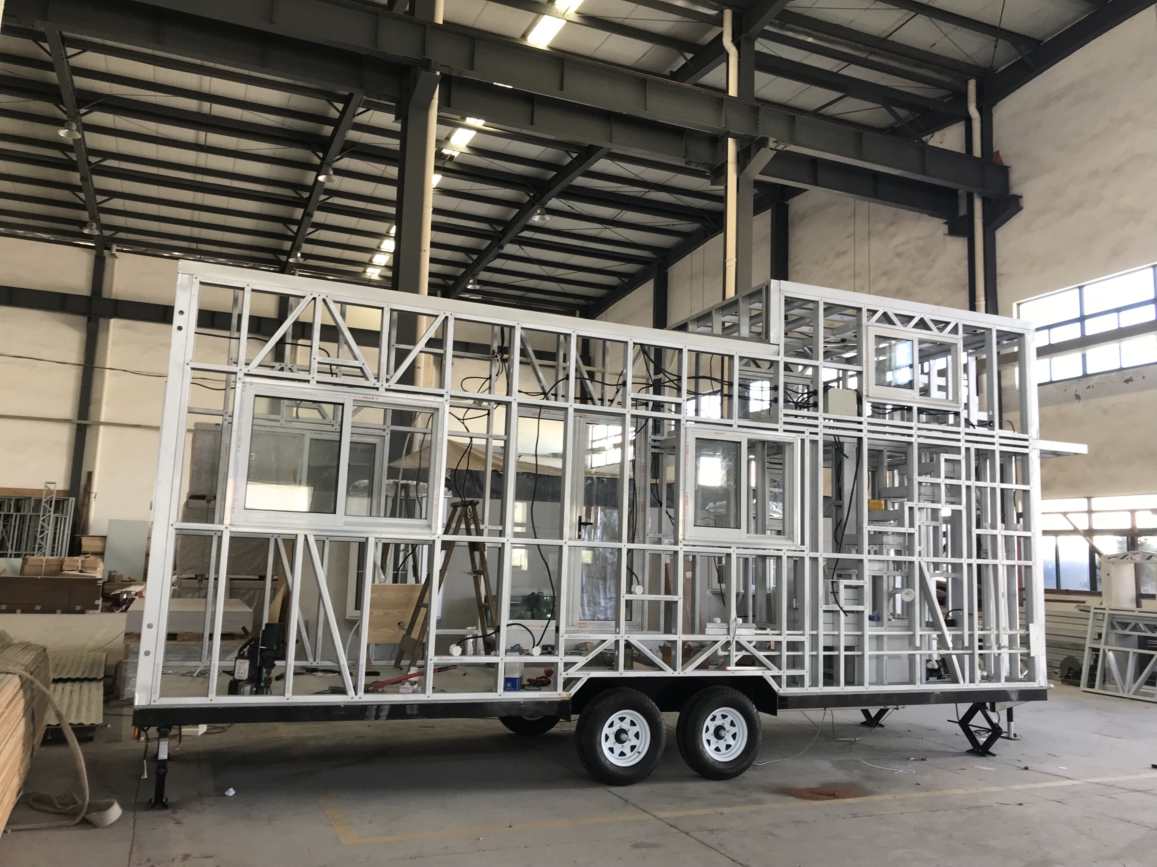 Quality Prefab Tiny House Ready To Ship Made Steel Frame With Trailer On Wheels for sale