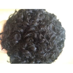 Quality 130% Density Naturally Black Hair Toupee Hairpieces For Women for sale