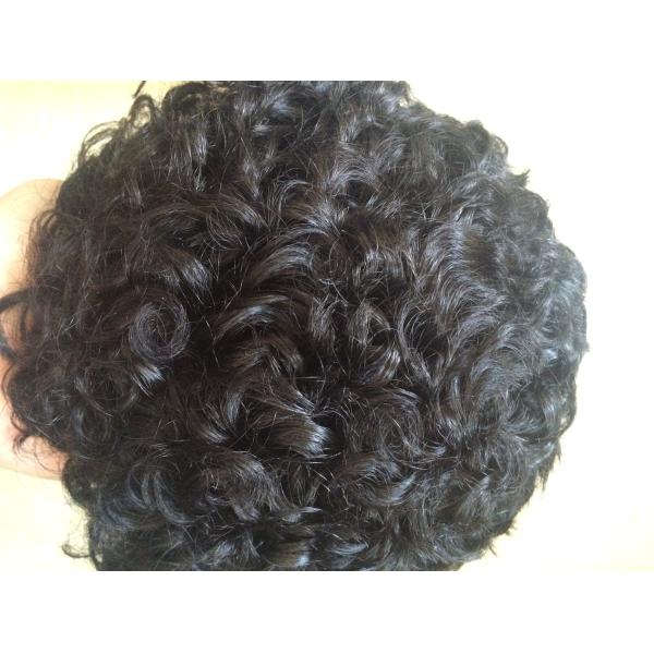 Quality 130% Density Naturally Black Hair Toupee Hairpieces For Women for sale