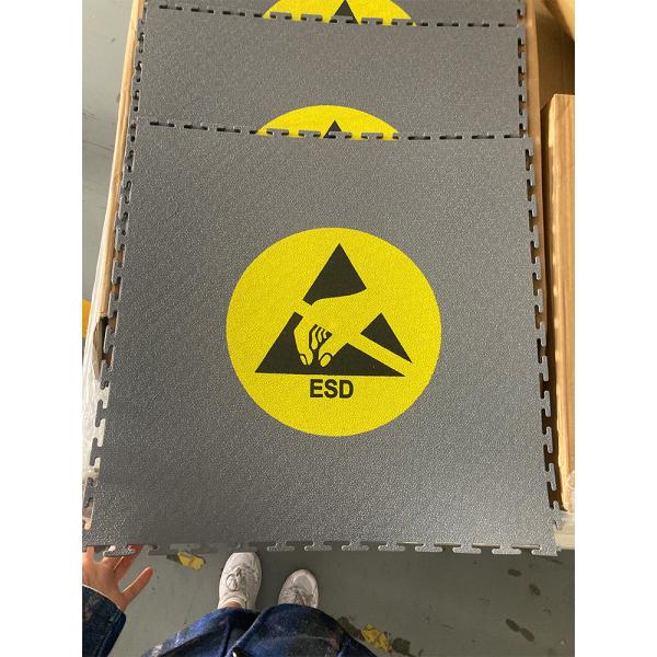 Quality 600x600mmx6mm Removable ESD Interlocking PVC Vinyl Floor for sale