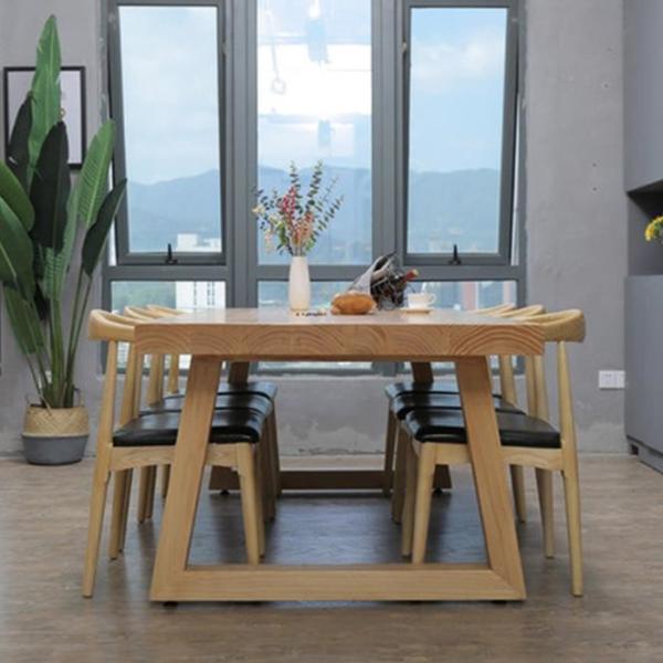 Quality Office Building Nordic Art Assurance Customized Solid Wood Dining Table for for sale