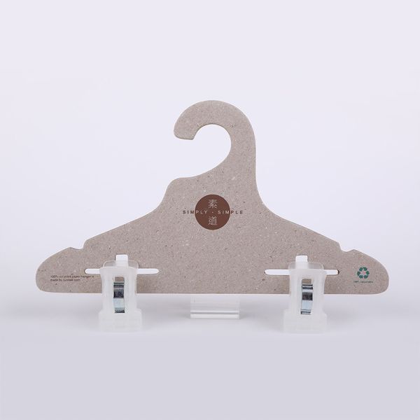 Quality Recycled Paper Pants Hangers with Clips , Cardboard Clothes Hangers Customizable Size for sale