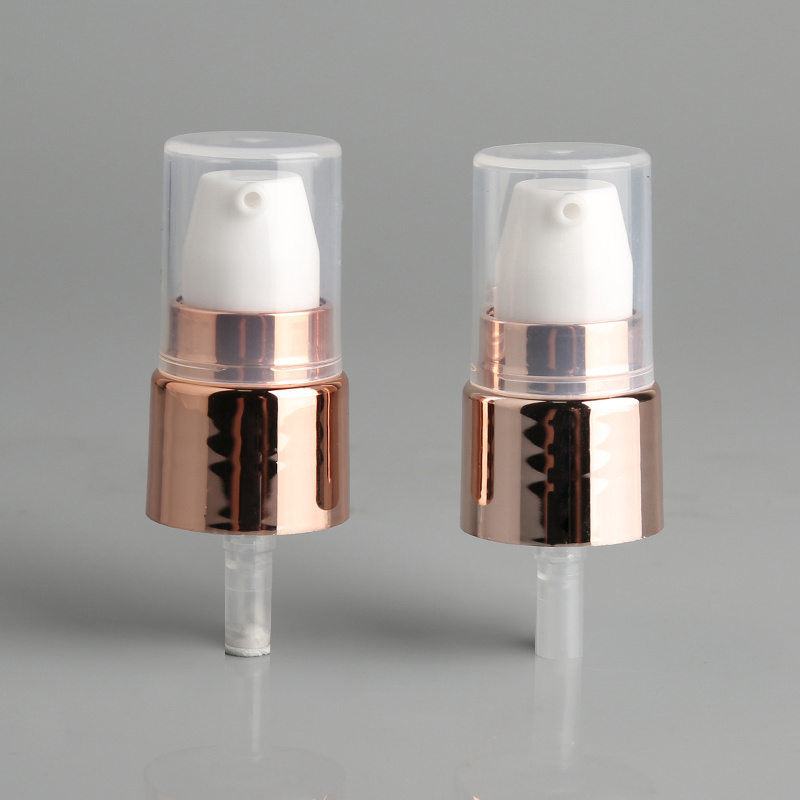 20mm 24mm Plastic Cream Pump Treatment Pump Gold UV with PP Over Cap