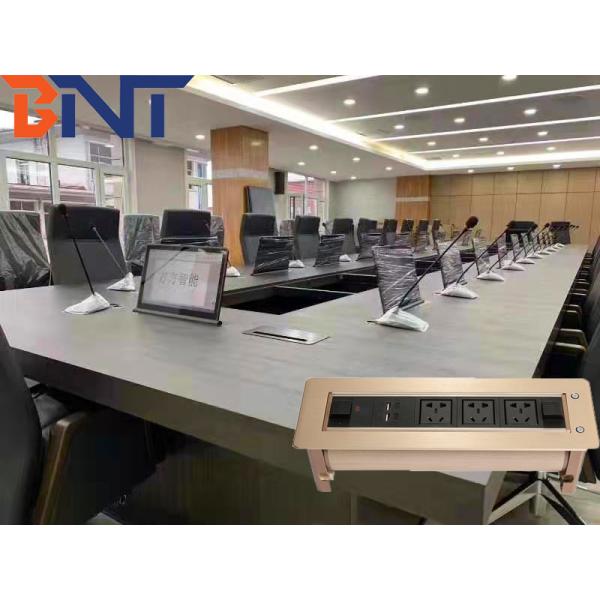 Quality Motorized Rotatable Conference Table Outlet Box Overturn Angle 180 Degree for sale