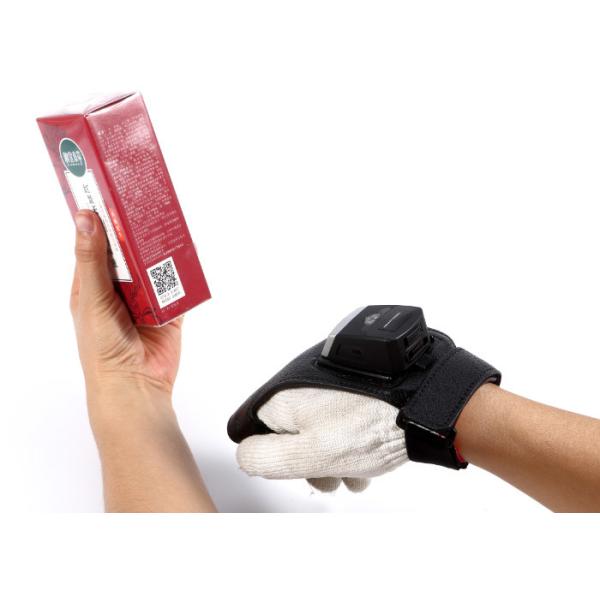 Quality Mini Finger Trigger Glove Barcode Scanner With Bluetooth Charging Cradle for sale