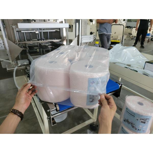 Quality Semi Automatic 4/6 Rolls Per Bag Maxi Paper Towel Roll Bundle Packing Machine for sale