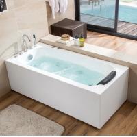 China Acrylic Whirlpool Hot Tub Freestanding Massage Bathtub Rectangle Shaped factory