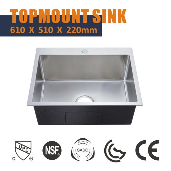 Quality 61x51 Stainless Steel Top Mount  Kitchen Sink 16 Gauge for sale