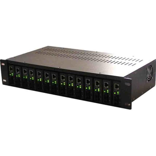 Quality FCC Rack Mount Media Converter Chassis 2U 14 Slots for sale