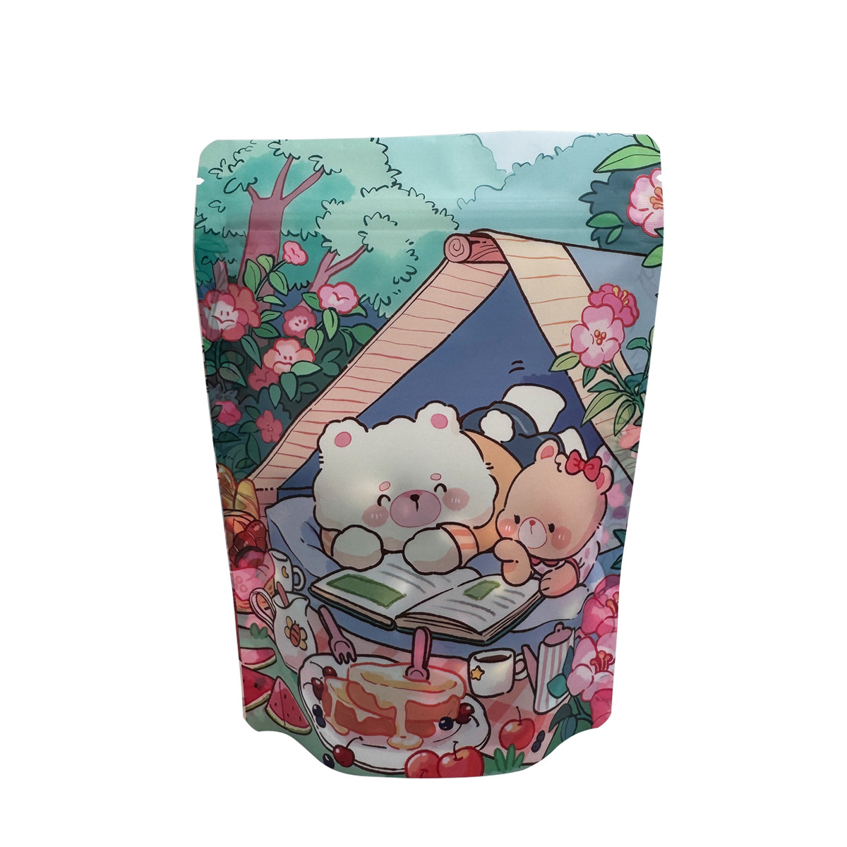Quality Matte OPP Stand Up Zipper Bags With Bear Head Shape Clear Window For Food for sale
