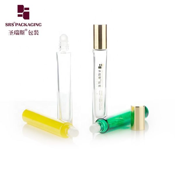 Quality 10ml Thick Wall Glass Roller Bottle with Shiny Metal Cap and Frost Surface for for sale