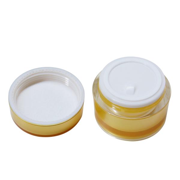 Quality Luxurious Plastic Cream Jars Double Layer Round Cosmetic Containers 50g for sale