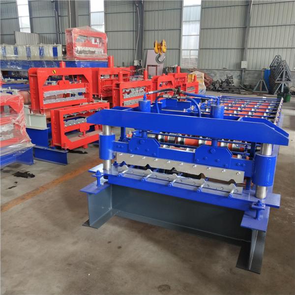 Quality Roof Tile Trapezoidal Sheet Roll Forming Machine Sidewall 16mm Under Frame 300 H for sale