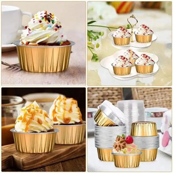 Quality 200ml Disposable Aluminum Foil Baking Cake Cup Container for Cheese Dessert for sale