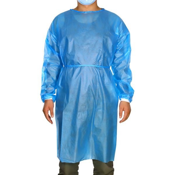 Quality Ce Non Woven Disposable Gowns Blue Pe Coated Non Medical Waterproof for sale