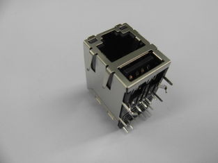Quality Single Port Tab Up 100 BASE Magnetic RJ45 Jack Module With LEDS for sale