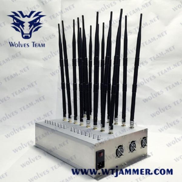 Quality 3G 4G 16 Antennas Adjustable Signal Jammer 50m GPS WIFI for sale