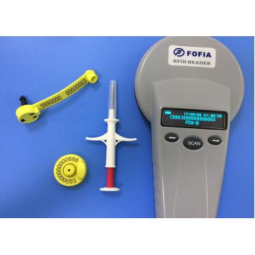 Quality 7cm Handheld Pet Microchip Reader For Cat / Dog Glass Tag Reading for sale