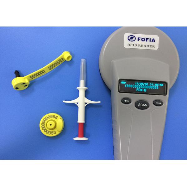Quality 7cm Handheld Pet Microchip Reader For Cat / Dog Glass Tag Reading for sale