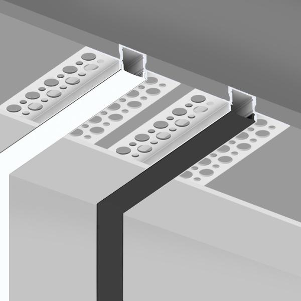 Quality ROHS LED Plasterboard Profile Extrusion Housing For Ceiling Lighting for sale