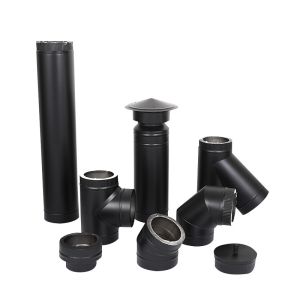 Quality Multi Fuel Stoves Black Flue Pipe , Black Pellet Stove Pipe Reliable Rustproof for sale