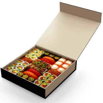Quality Recyclable Matte Varnish Cardboard Packaging Sushi Box for sale